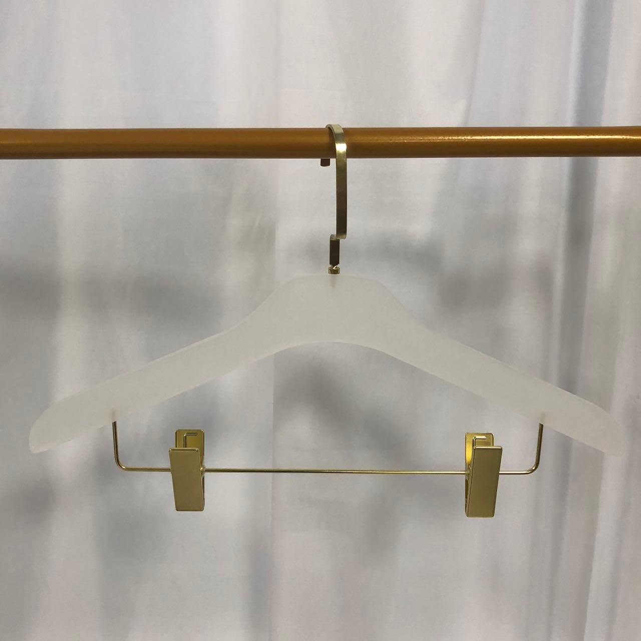 17 Inch Wide Matte Acrylic Hanger with Drop-Down Clips - Chinov Display