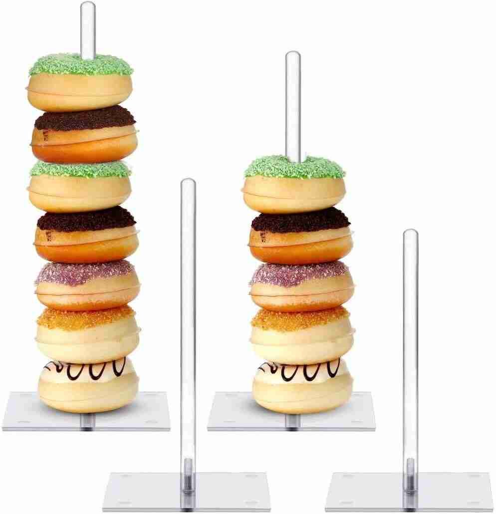 Clear Acrylic Donut Stands With Square Base Detachable