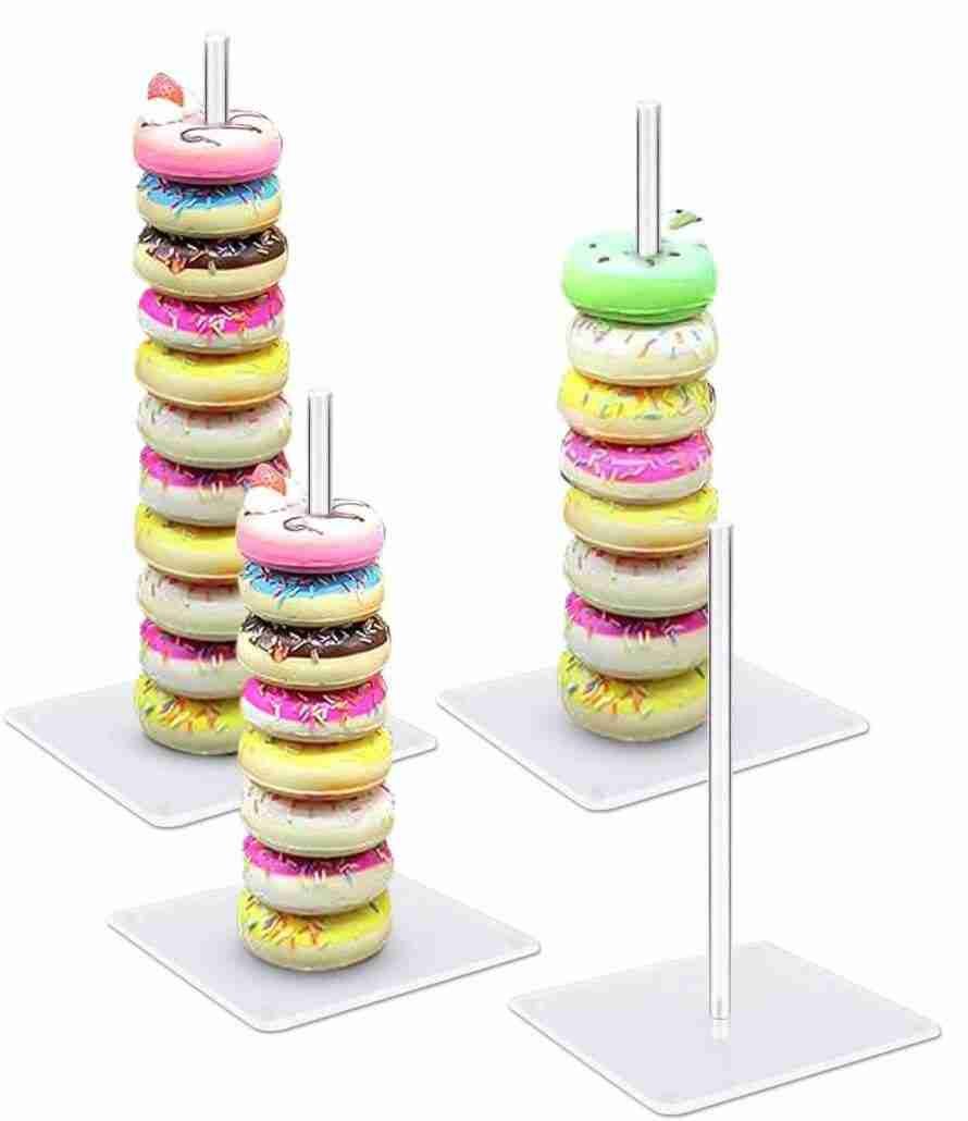Clear Acrylic Donut Stands With Square Base Detachable