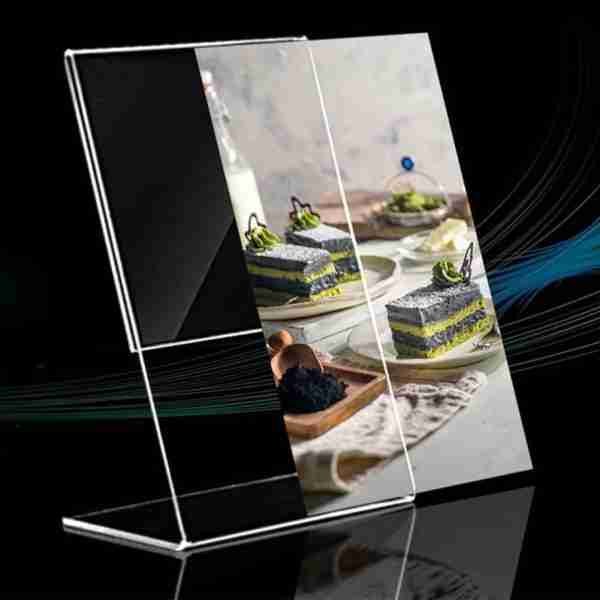 L Shaped Acrylic Sign Holder 4x6 Inches - Chinov Display