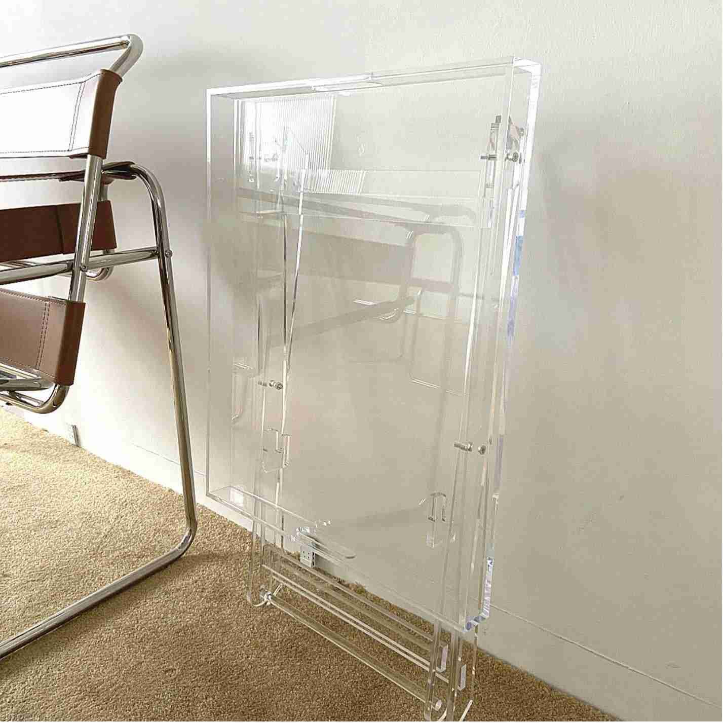 Clear Acrylic Folding Tray Table 50x40x56 cm - Chinov Display