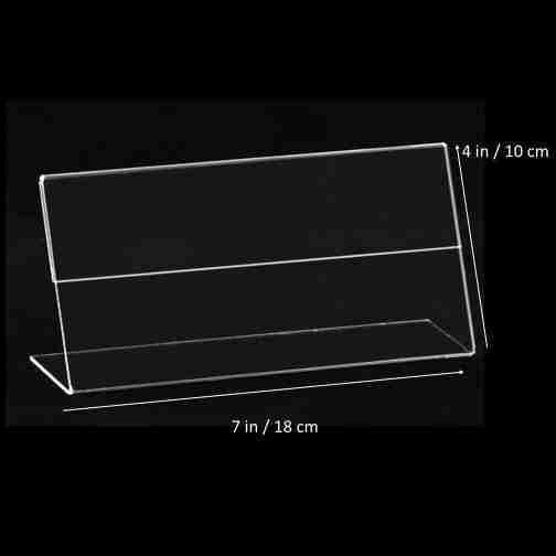 L Shape Acrylic Sign Holder 7x4 Inches Horizontal - Chinov Display