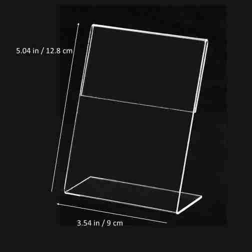 L Shaped Acrylic Sign 3.54x5.04 Inches - Chinov Display