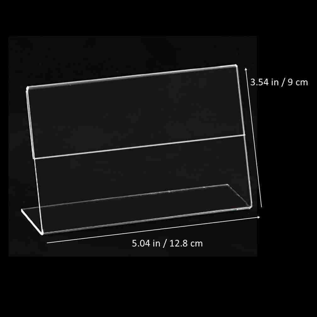 L Shape Acrylic Sign Holder 2.76x4.15 Inches Vertical - Chinov Display