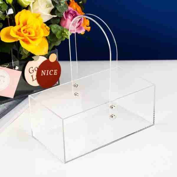 Acrylic Flower Arrangement Box Hand-held Fresh Floral Packing - Chinov ...