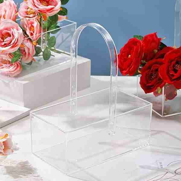Acrylic Flower Arrangement Box Hand-held Fresh Floral Packing - Chinov ...