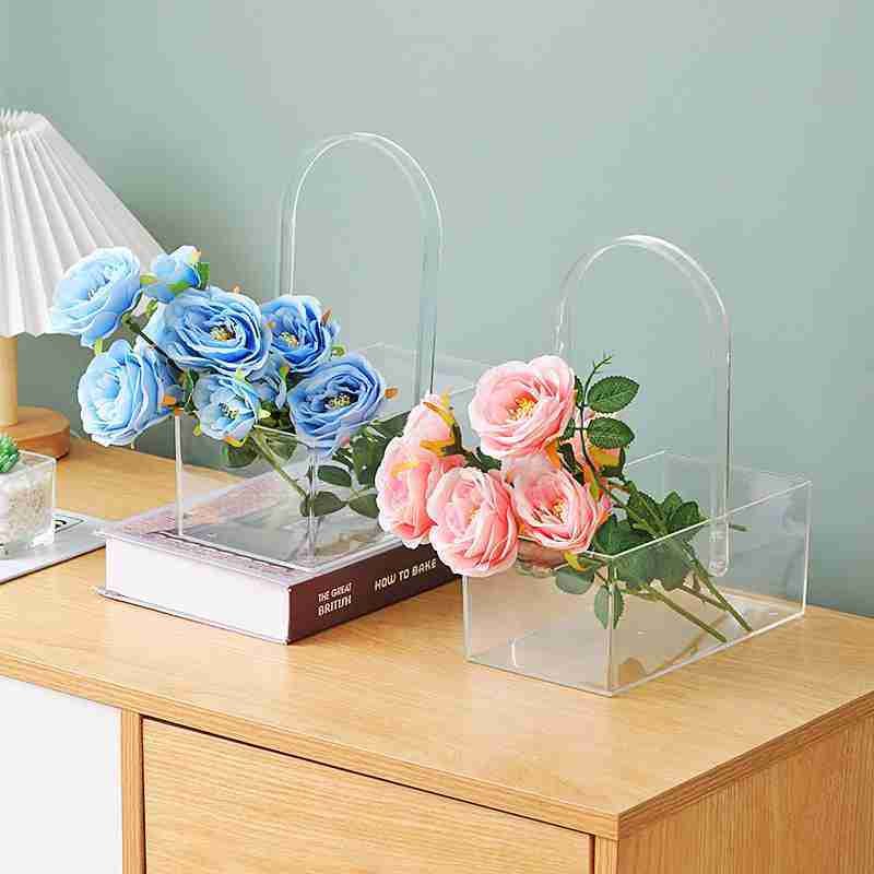 Acrylic Flower Arrangement Box Hand-held Fresh Floral Packing - Chinov ...