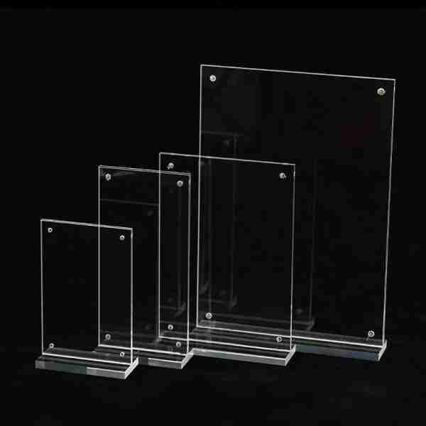 Acrylic T Shape Sign Holder with Magnets - Chinov Display