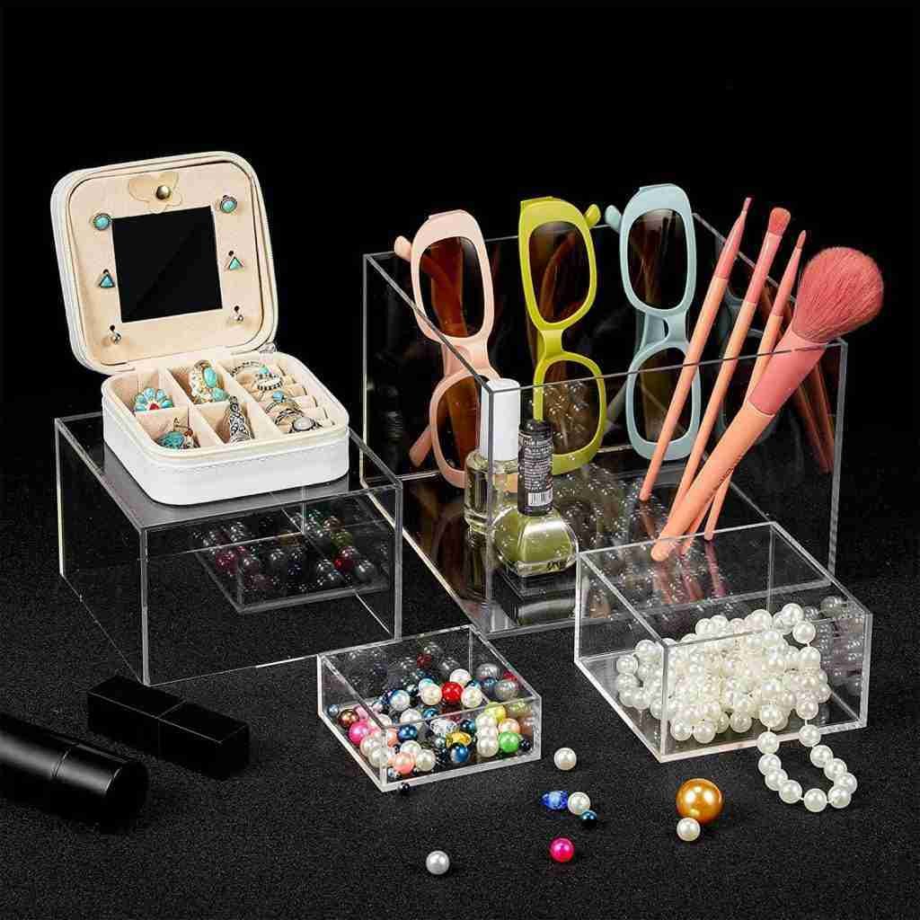 Clear Acrylic Cube Boxes Crystal Display with Hollow Bottoms 6 Sizes ...