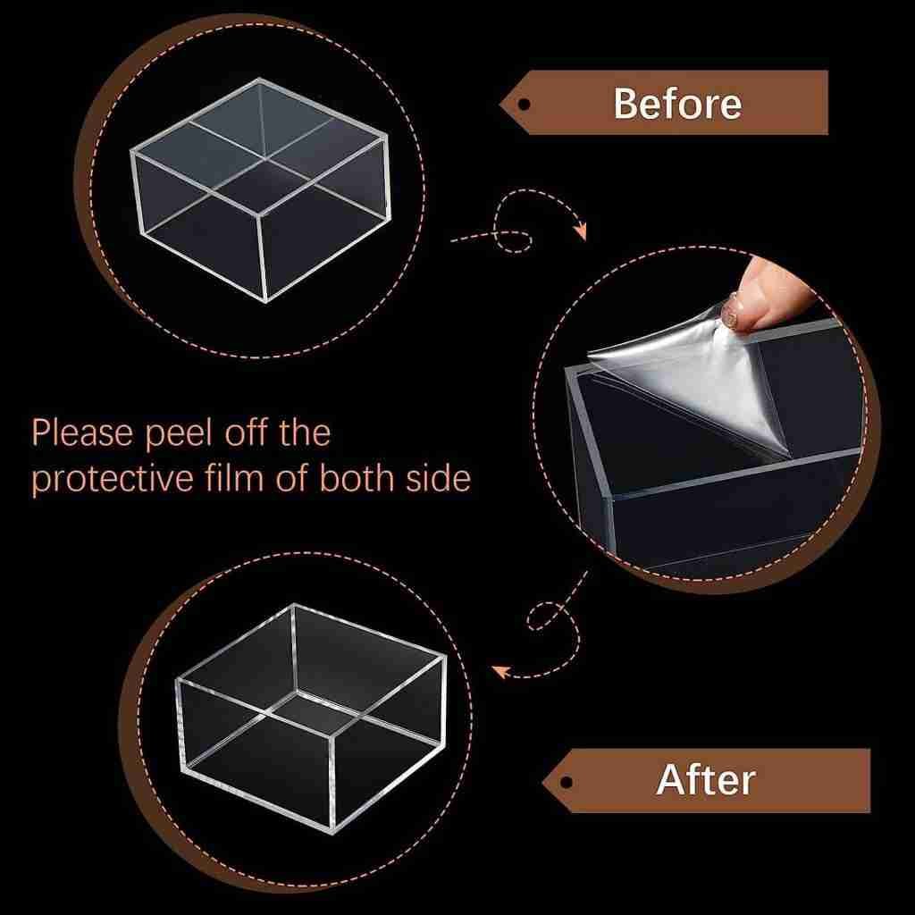 Clear Acrylic Cube Boxes Crystal Display with Hollow Bottoms 6 Sizes ...