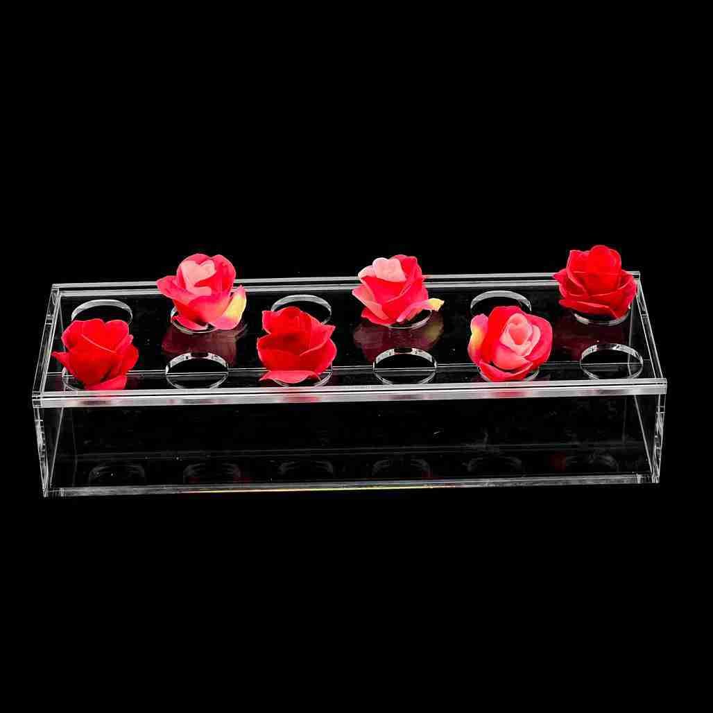 Rectangular Acrylic Flower Display Box with Sliding Lid - Chinov Display