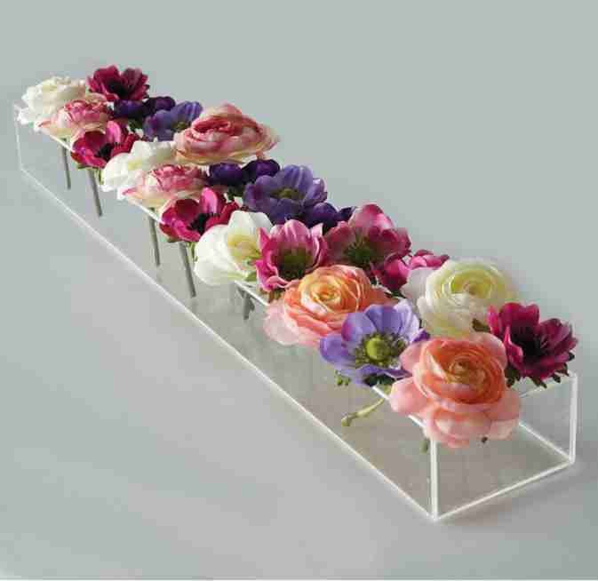 Rectangular Acrylic Flower Display Box with Sliding Lid - Chinov Display