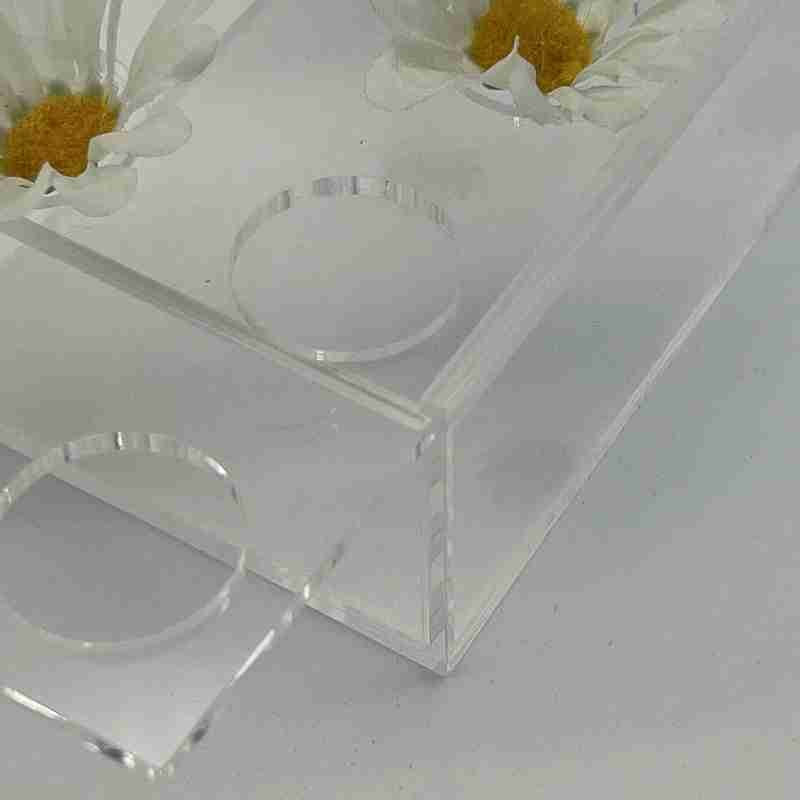 Rectangular Acrylic Flower Display Box with Sliding Lid - Chinov Display