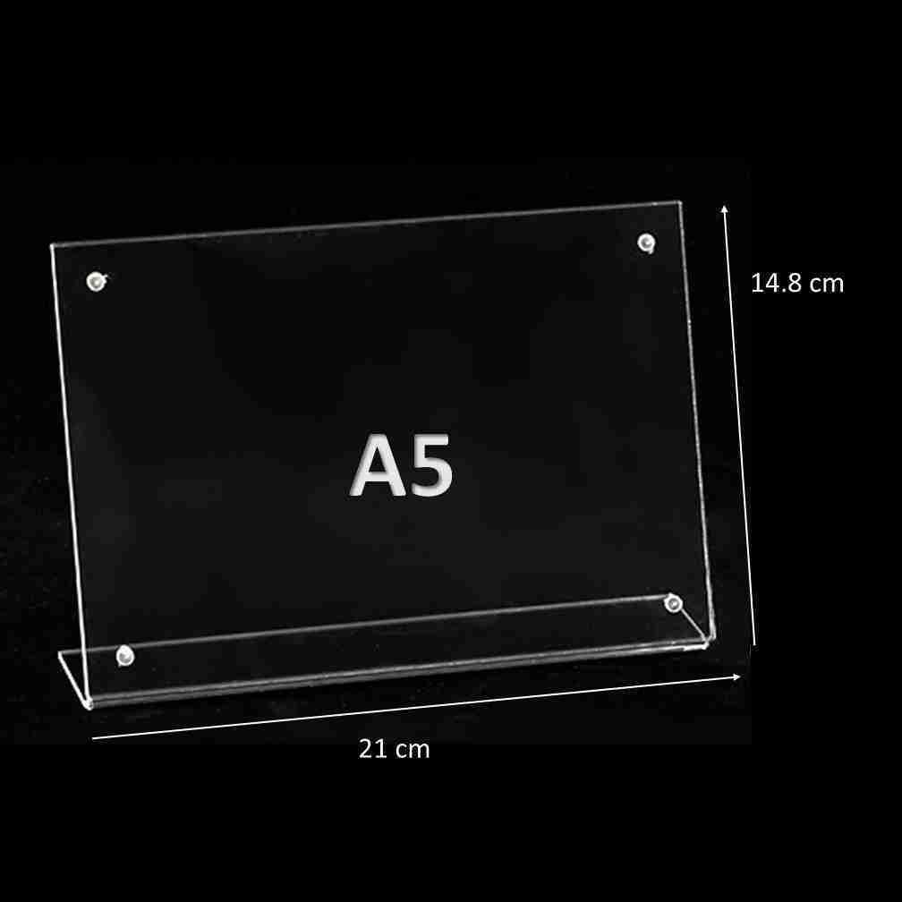 Slanted Acrylic Sign Holder with Magnets 6x8 A5 Vertical - Chinov Display