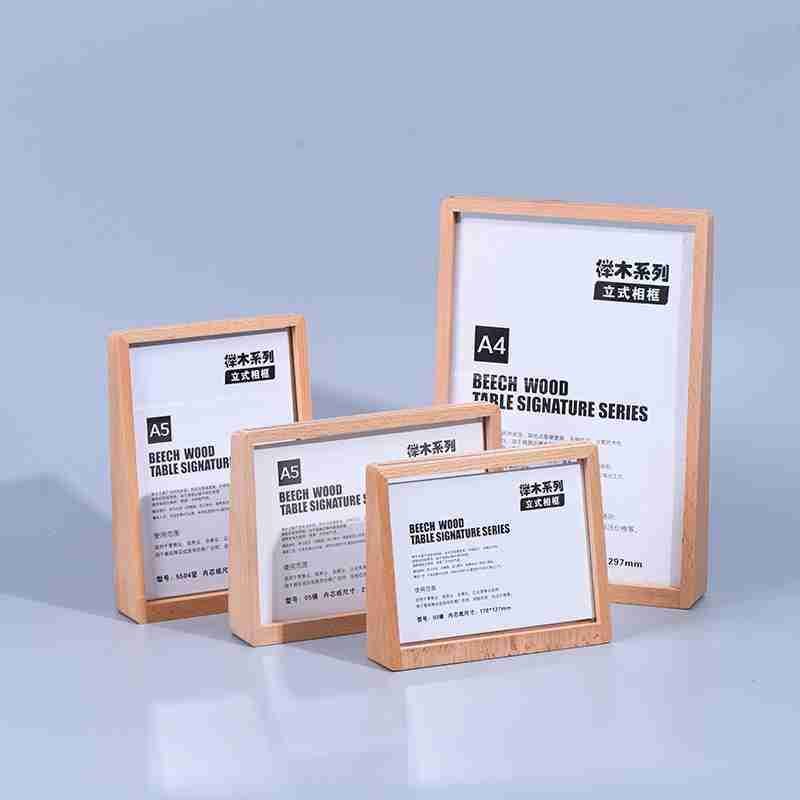 Acrylic Table Top Sign Holder With Wooden Frame A3 A4 A5 A6 - Chinov ...