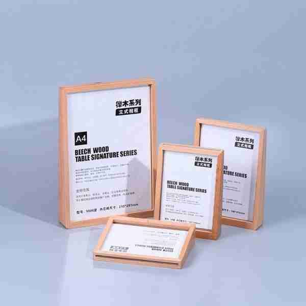 Acrylic Table Top Sign Holder With Wooden Frame A3 A4 A5 A6 - Chinov ...