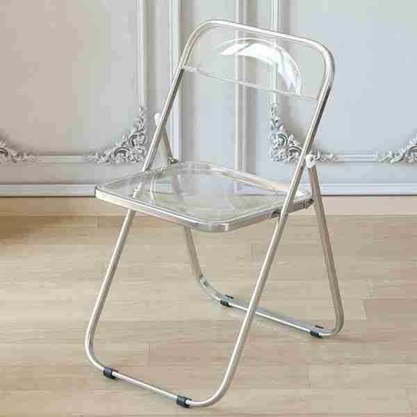 Acrylic Folding Chair - Transparent Clear Stackable Plastic Living Room ...