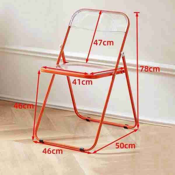 Acrylic Folding Chair - Transparent Clear Stackable Plastic Living Room ...