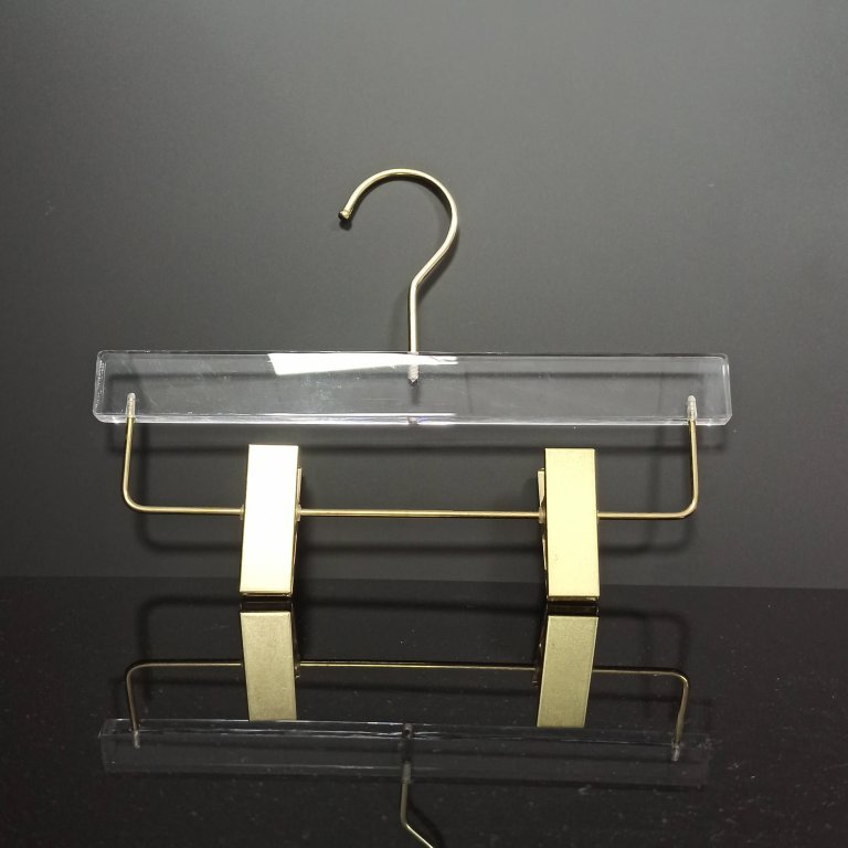 Acrylic Children's Pants Hanger with Drop-hanging Clamps 28 cm Wide ...