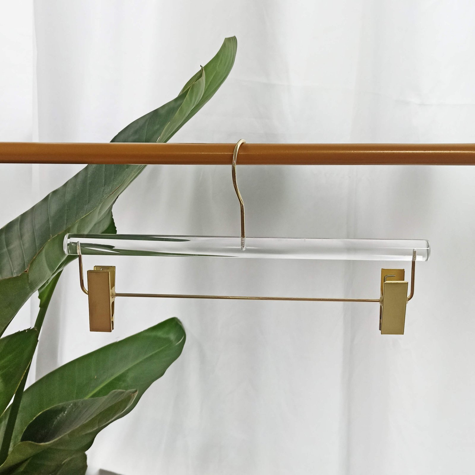 Acrylic Clothes Hanger for Pants with Drop-hanging Clips 33 cm Wide 20 ...