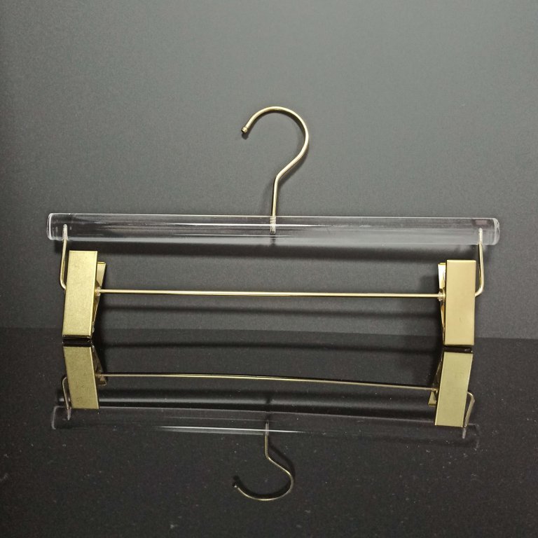 Acrylic Clothes Hanger for Pants with Drop-hanging Clips 33 cm Wide 20 ...