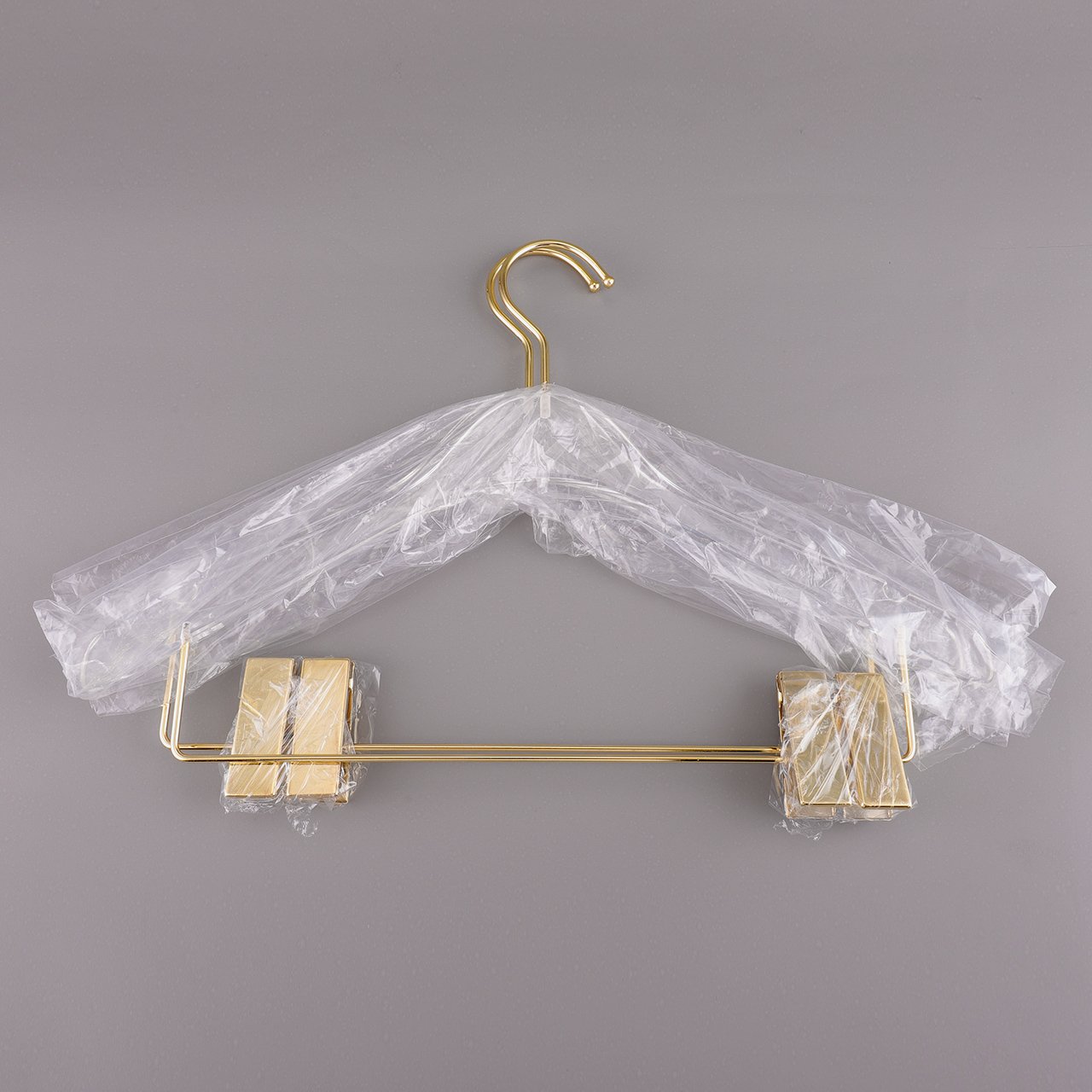 Acrylic Clothes Hanger with Drop Hanging Clips 38 cm Wide - Chinov Display