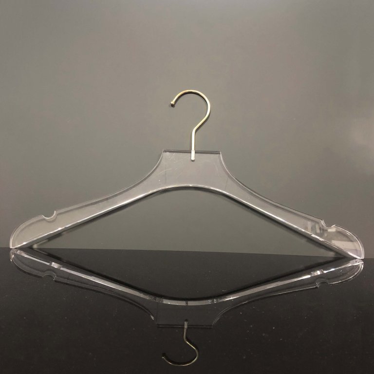 Acrylic Hanger for Men's Clothing 43cm Wide Flat Top - Chinov Display