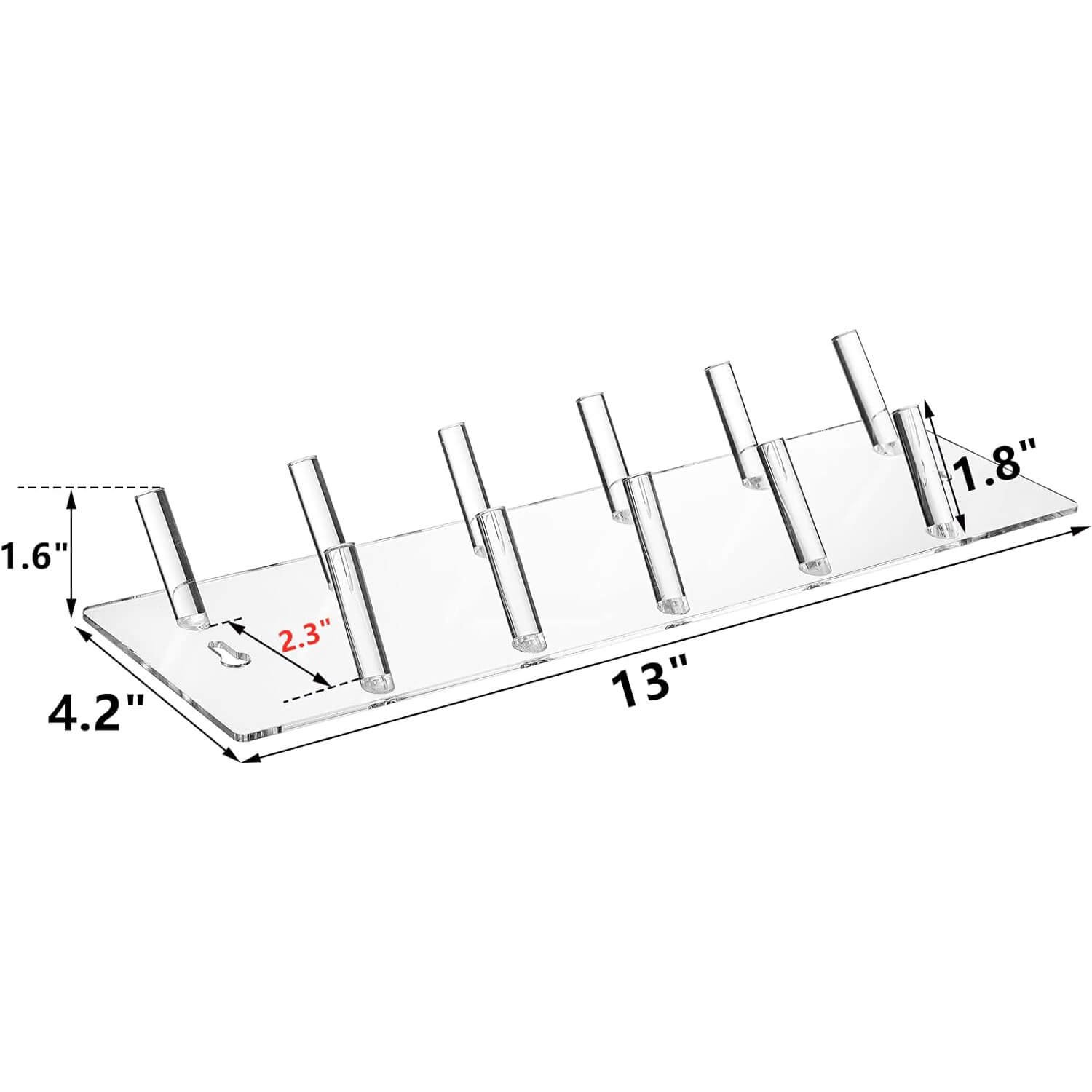 Acrylic Jewelry Display Wall Hanger of 11 Hooks - Chinov Display