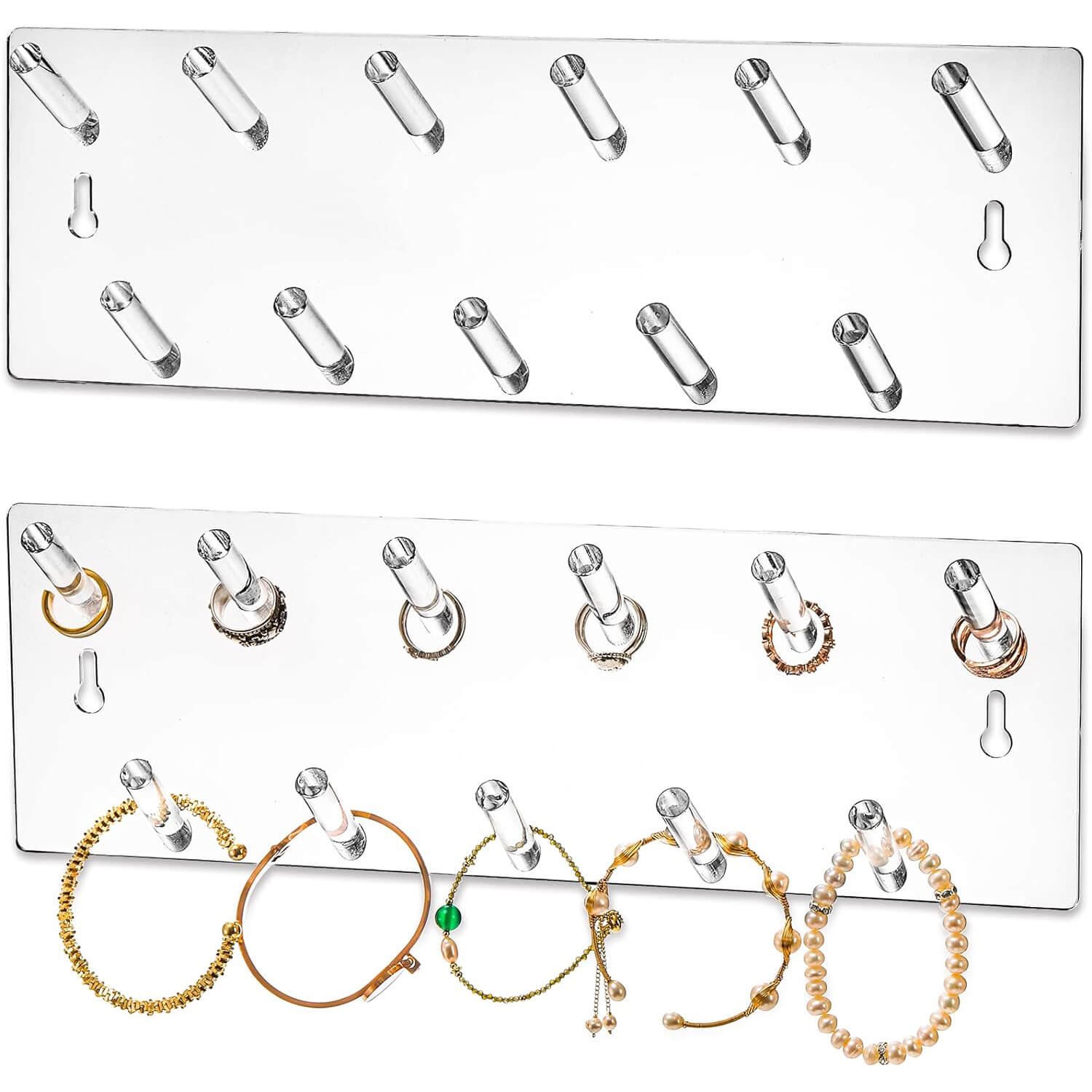 Acrylic Jewelry Display Wall Hanger of 11 Hooks - Chinov Display