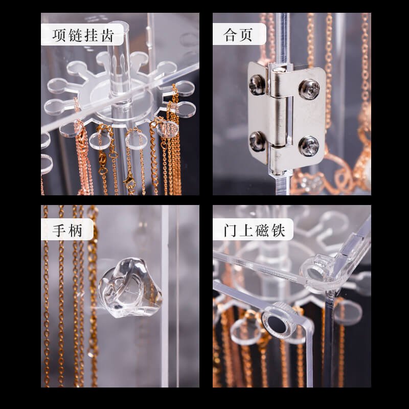 Acrylic Necklace Storage Box Clavicle Chain Display Rack Revolving ...
