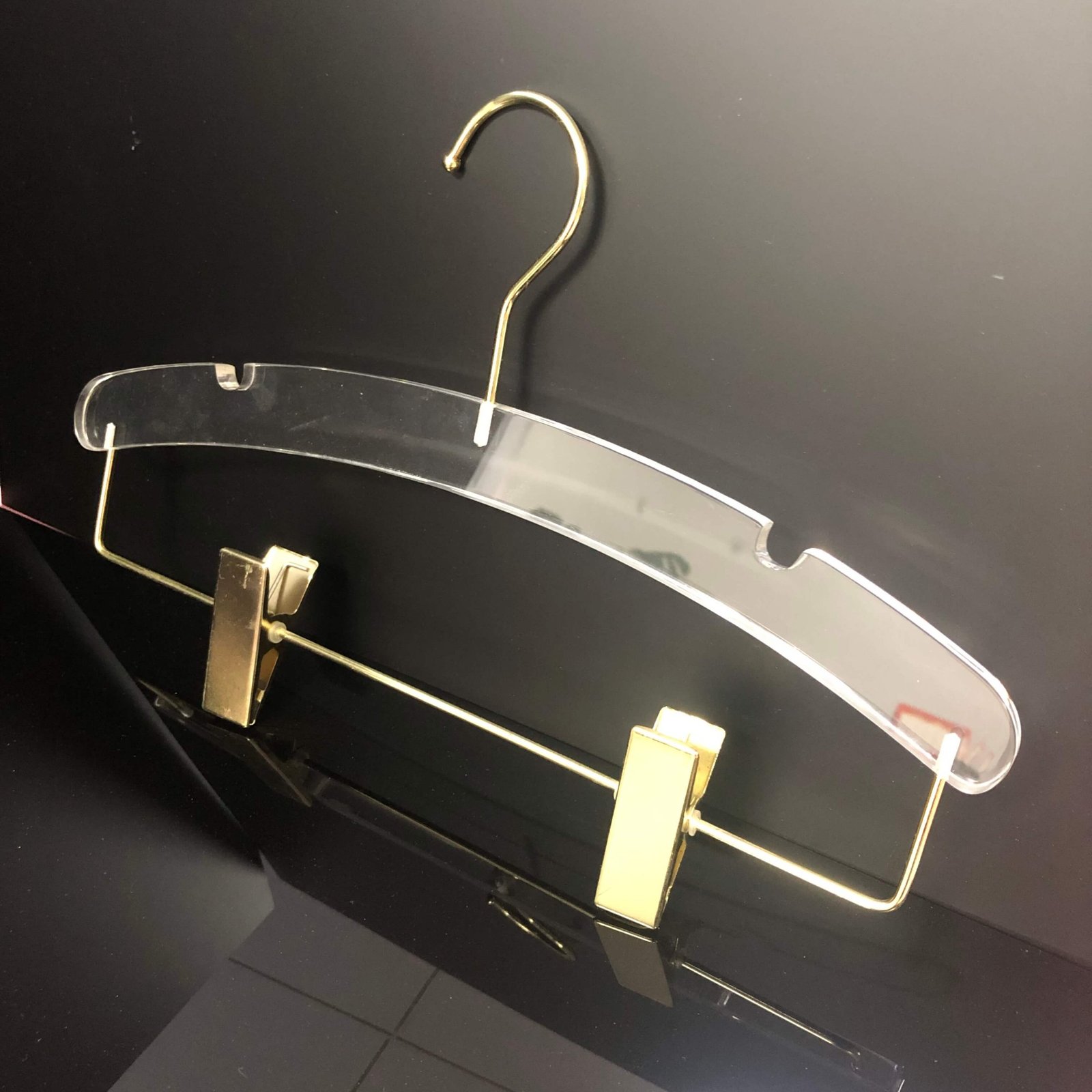 Acrylic Pants Hanger Down Hanging Clips Curved Style 33 cm Wide ...