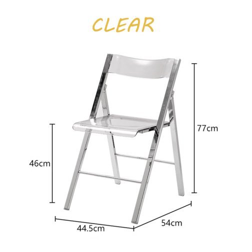 Clear Acrylic Folding Chair with Gold/Silver Frame - Chinov Display