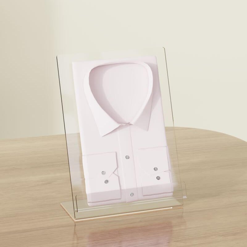 Crystal Clear Acrylic Shirt Display Stand (24cm x 11cm x 34cm) - Chinov ...