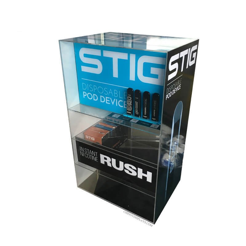 Custom Acrylic Display Case Disposable E-cig POP Stand - Chinov Display
