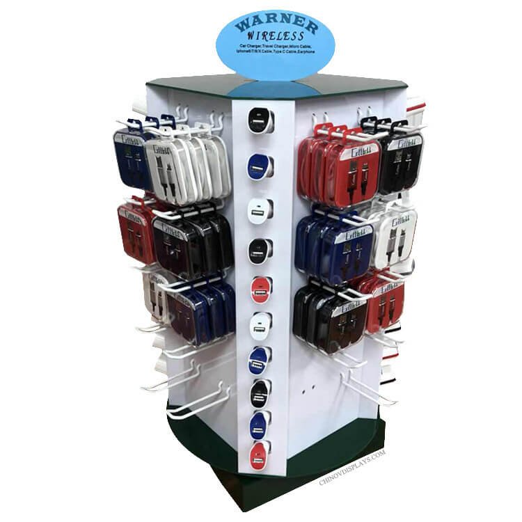 Custom Acrylic Display Case Electronic Products USB Cable Revolving ...