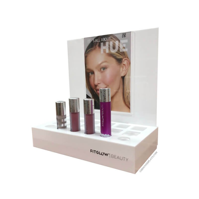 Custom Size Acrylic Display Box Matt White Lipstick POP Stand - Chinov ...