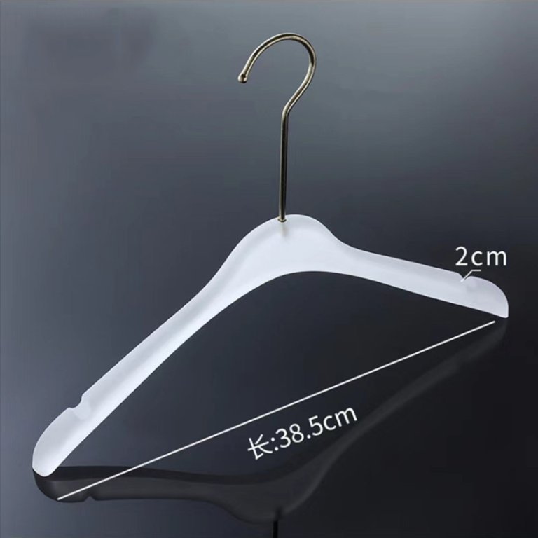Matt Clear Acrylic Clothes Hanger 38cm Wide Round Top - Chinov Display