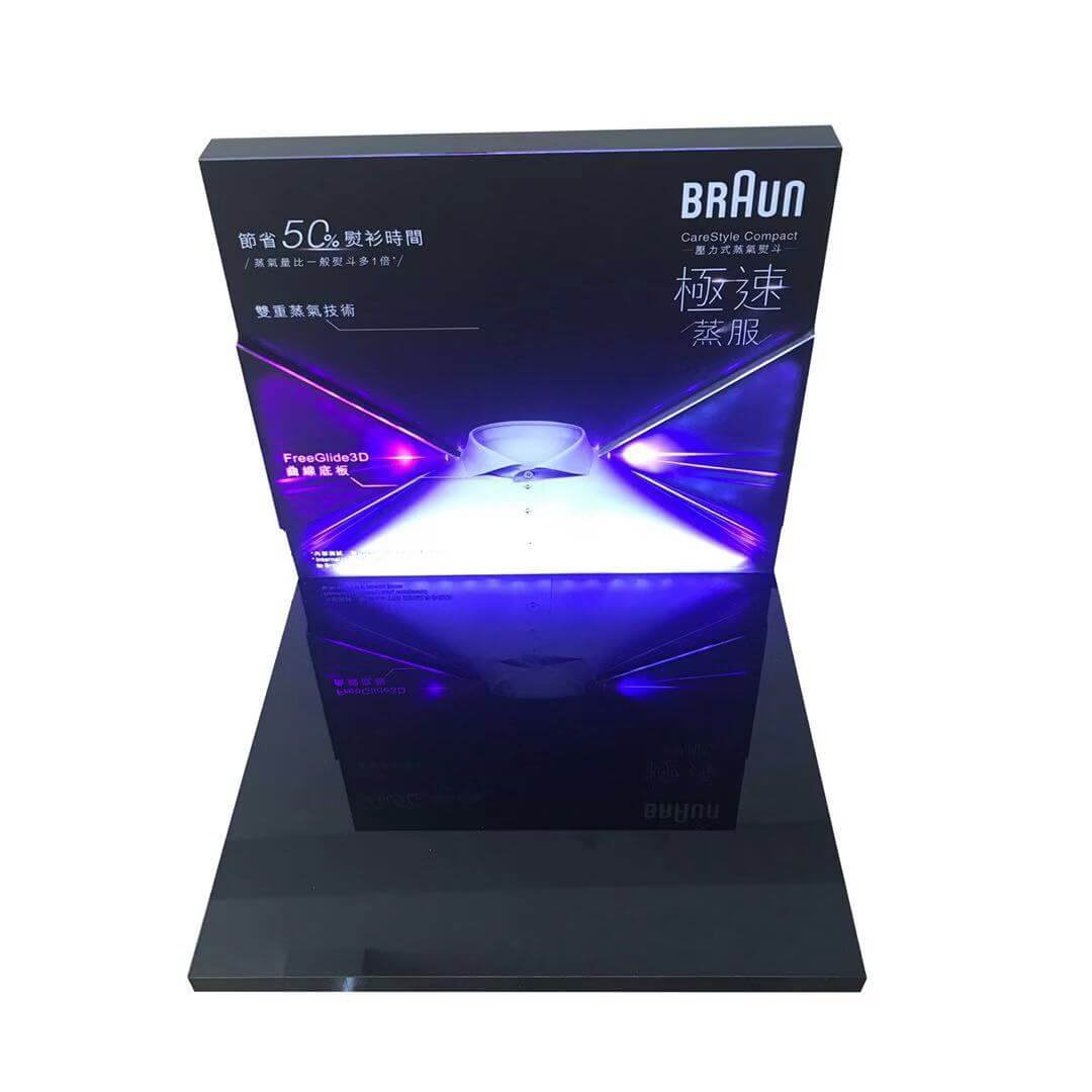 Sleek Black Acrylic Steam Iron Display Stand with Integrated LED ...
