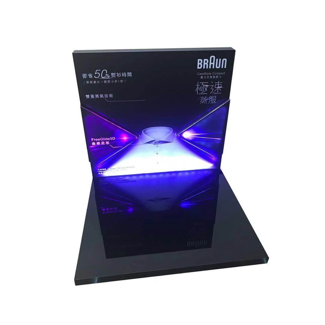 Sleek Black Acrylic Steam Iron Display Stand with Integrated LED ...
